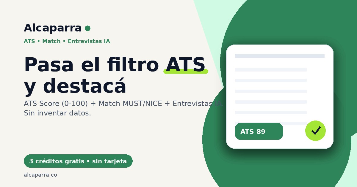 Analiza y optimiza tu CV para ATS | Alcaparra